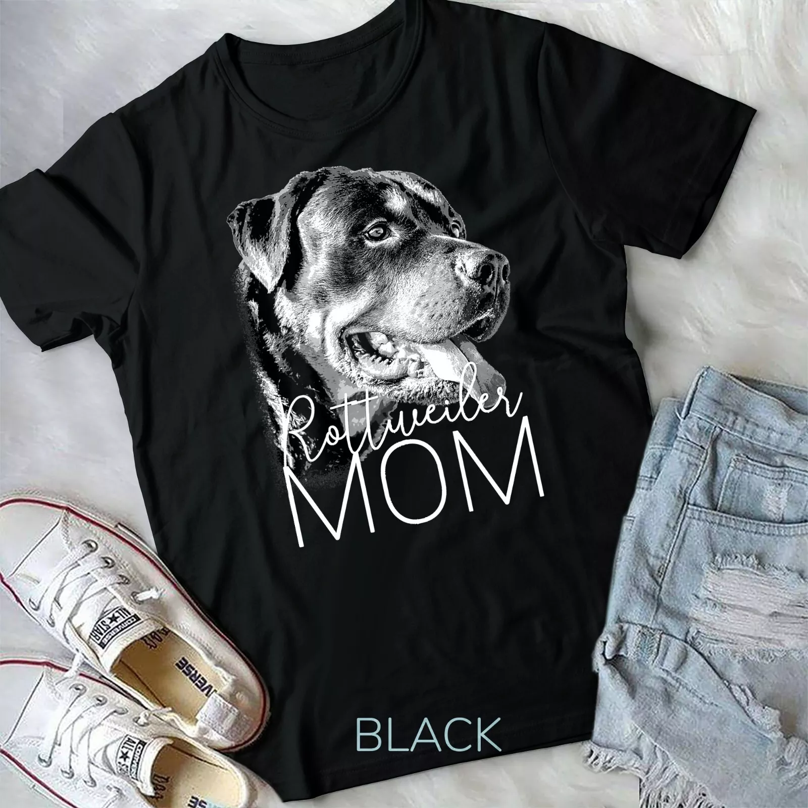 Rottweiler Mom, A Simple and Bold Graphic Design for a Dog Breed Fan ...