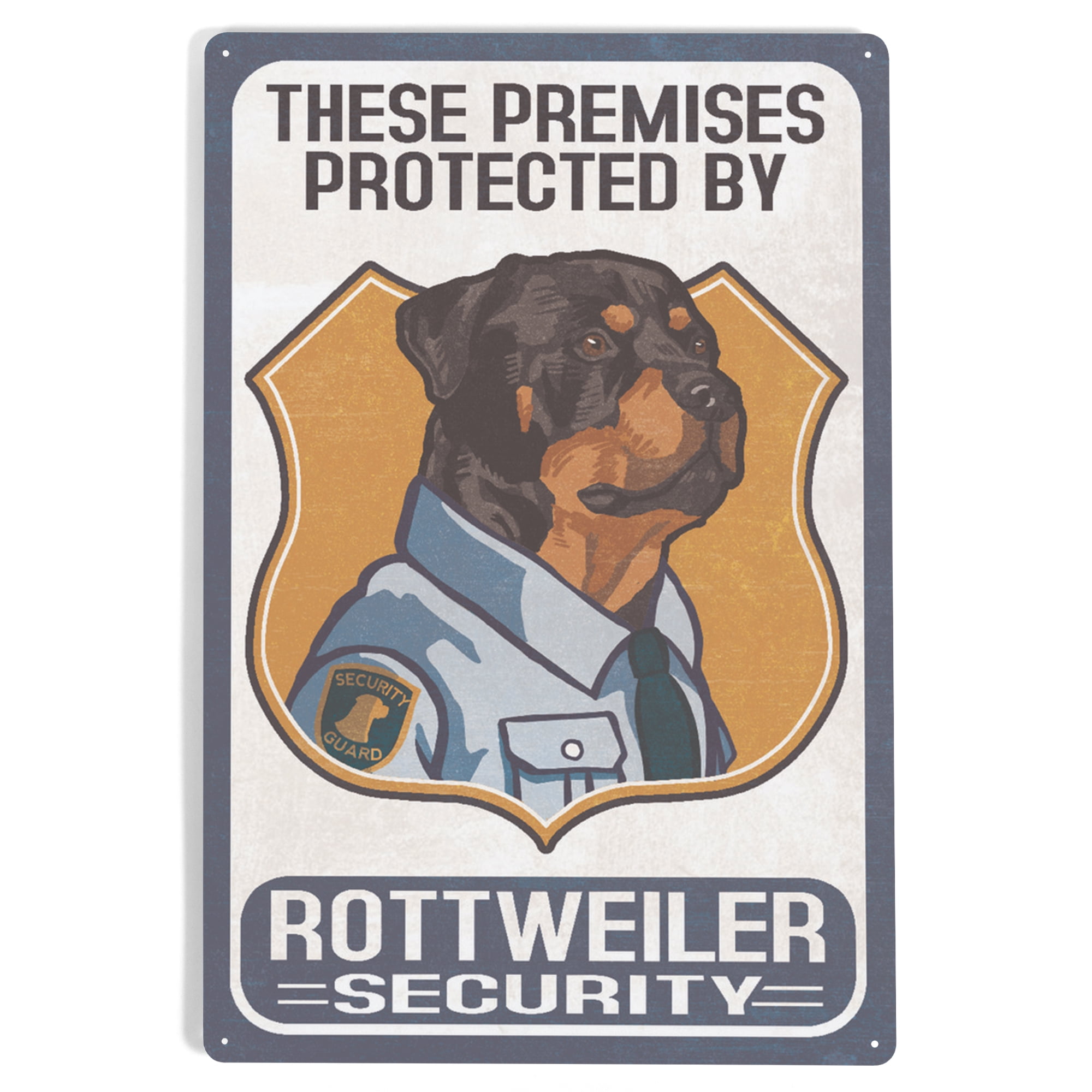 Rottweiler Security, Dog Sign (12x18 Aluminum Art, Indoor Outdoor Metal ...
