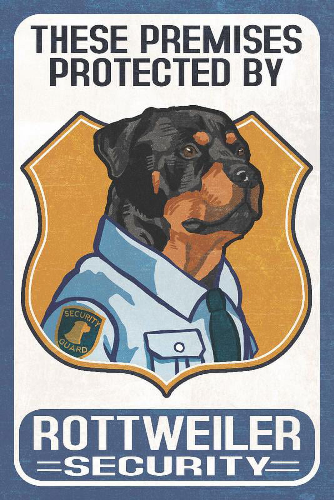 Rottweiler Security, Dog Sign (16x24 Giclee Gallery Art Print, Vivid ...
