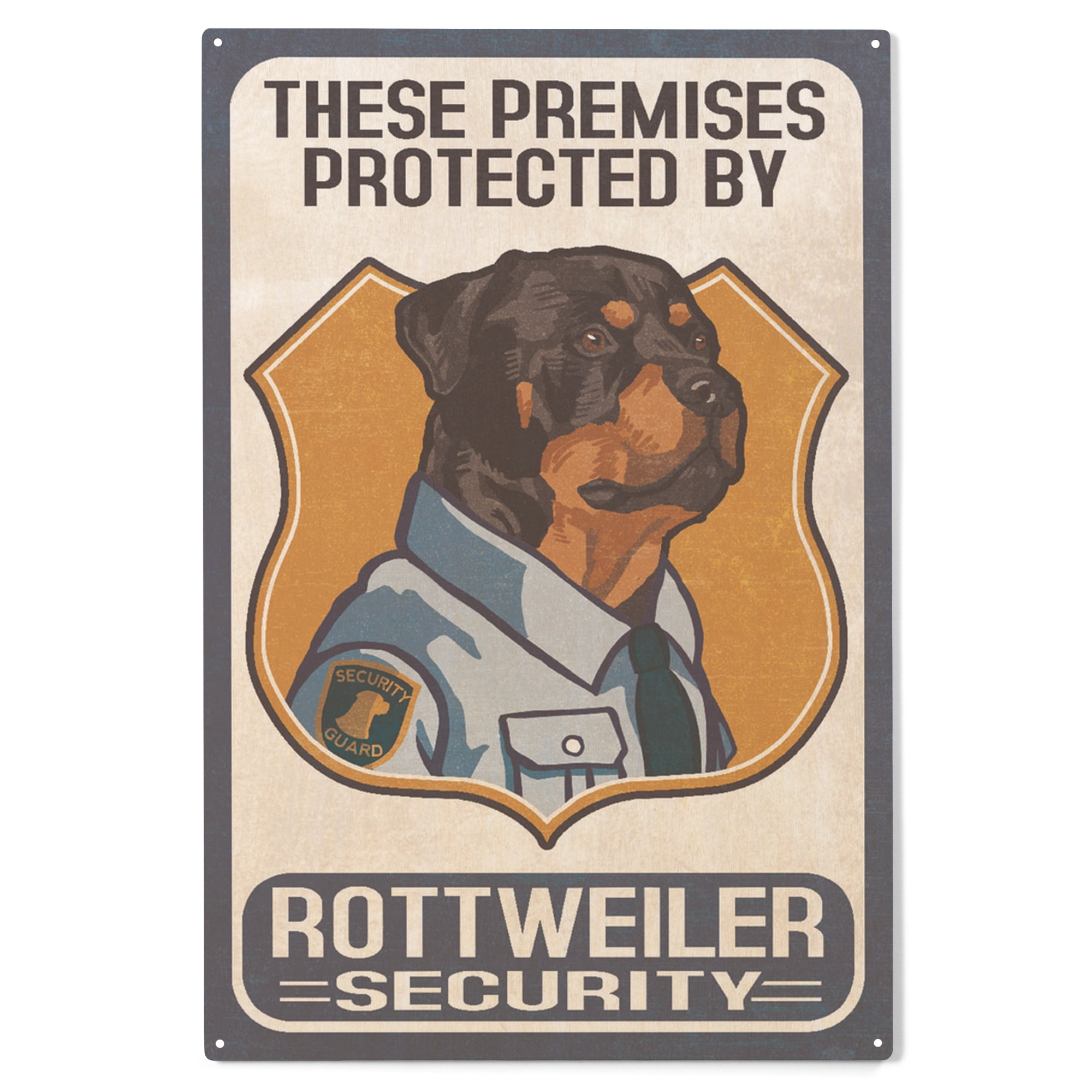 Rottweiler Security, Dog Sign Birch Wood Wall Sign (10x15 Rustic Home ...