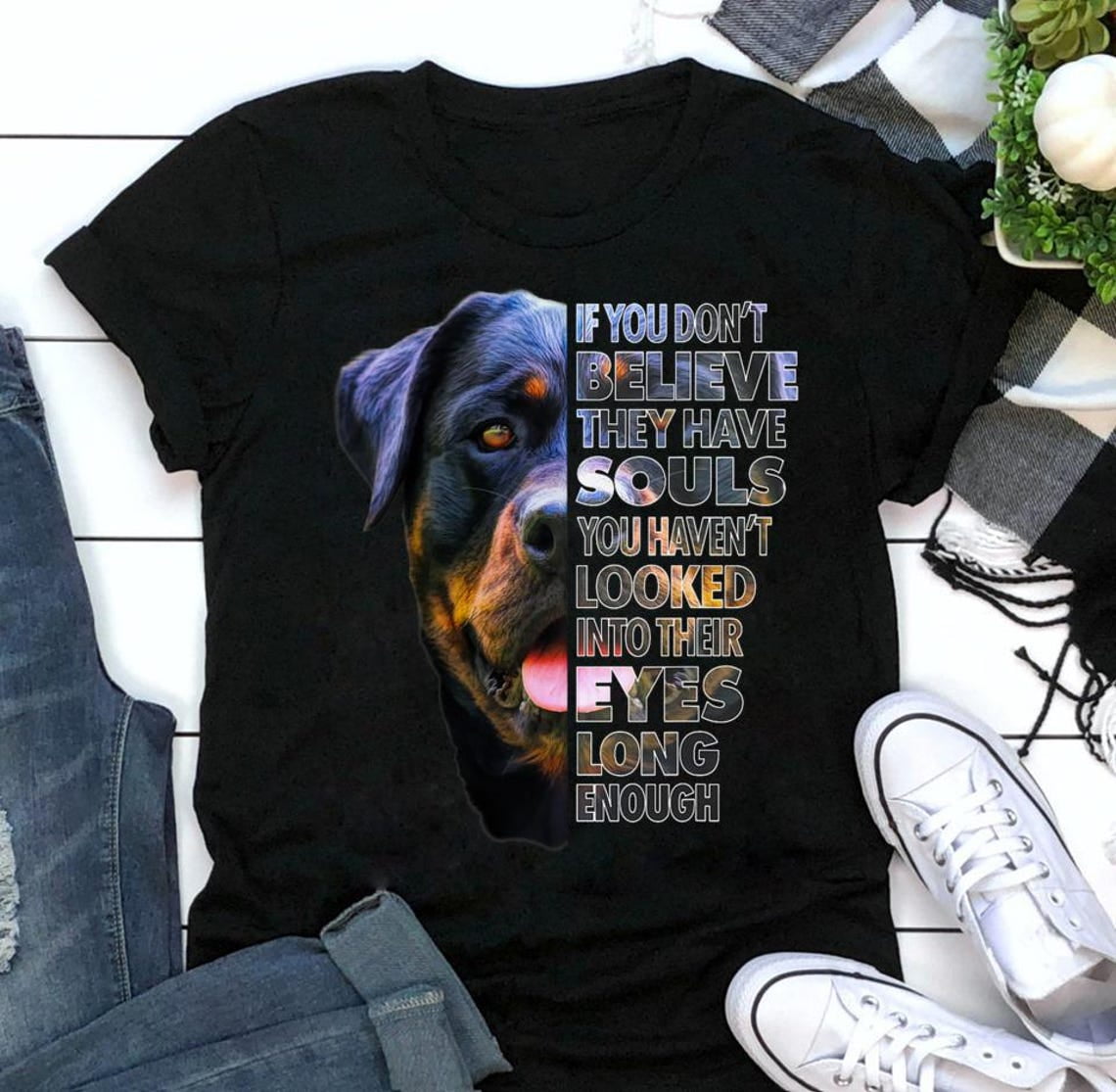 Rottweiler Soul I Love Rotties Dog Lover Rottweiler T Shirt ...