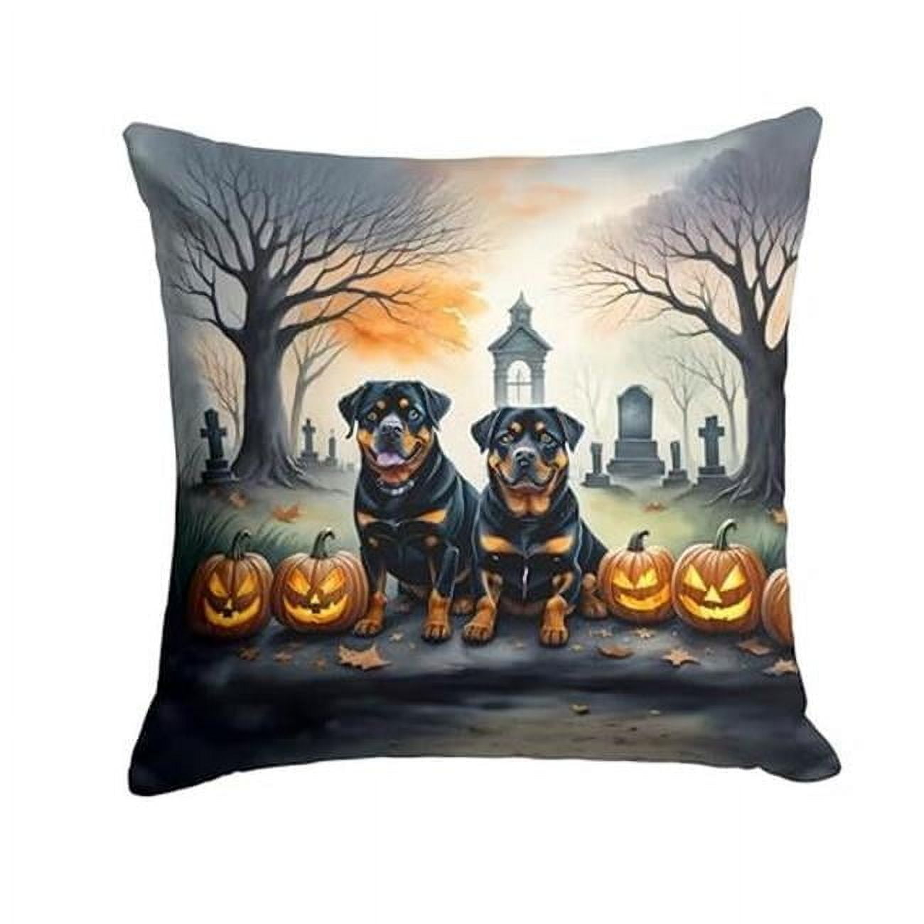 Rottweiler Spooky Halloween Fabric Decorative Pillow 18 in x 18 in ...
