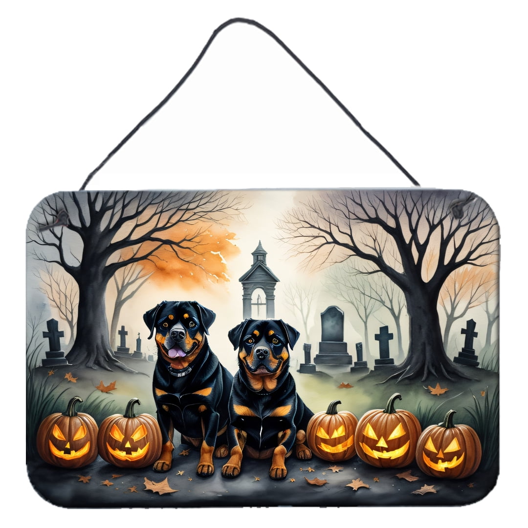 Rottweiler Spooky Halloween Wall or Door Hanging Prints 8 in x 12 in ...
