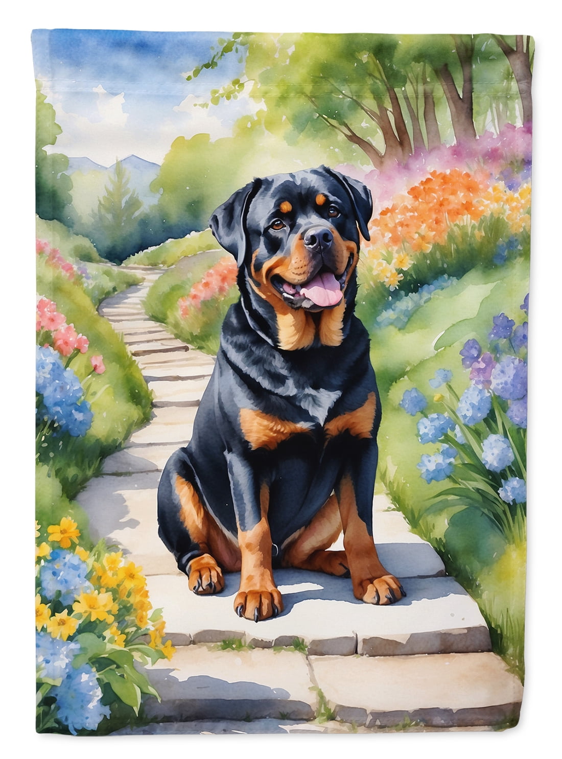 Rottweiler Spring Path House Flag 28 in x 40 in - Walmart.com
