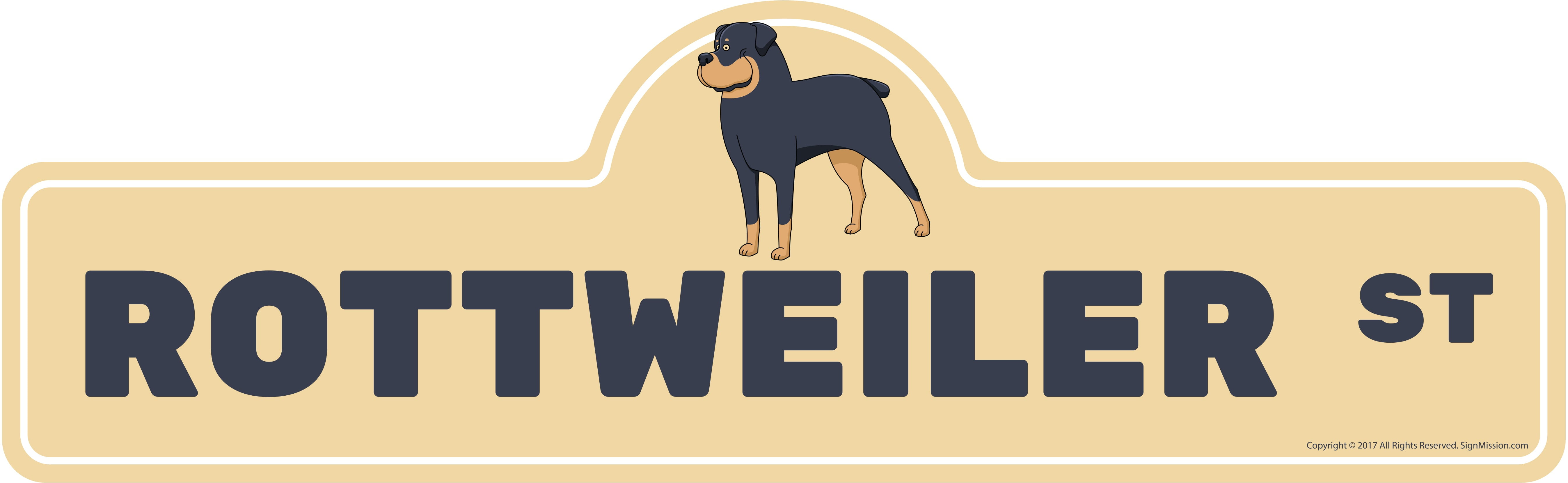 Rottweiler Street Sign | Indoor/Outdoor | Dog Lover Funny Home Décor ...