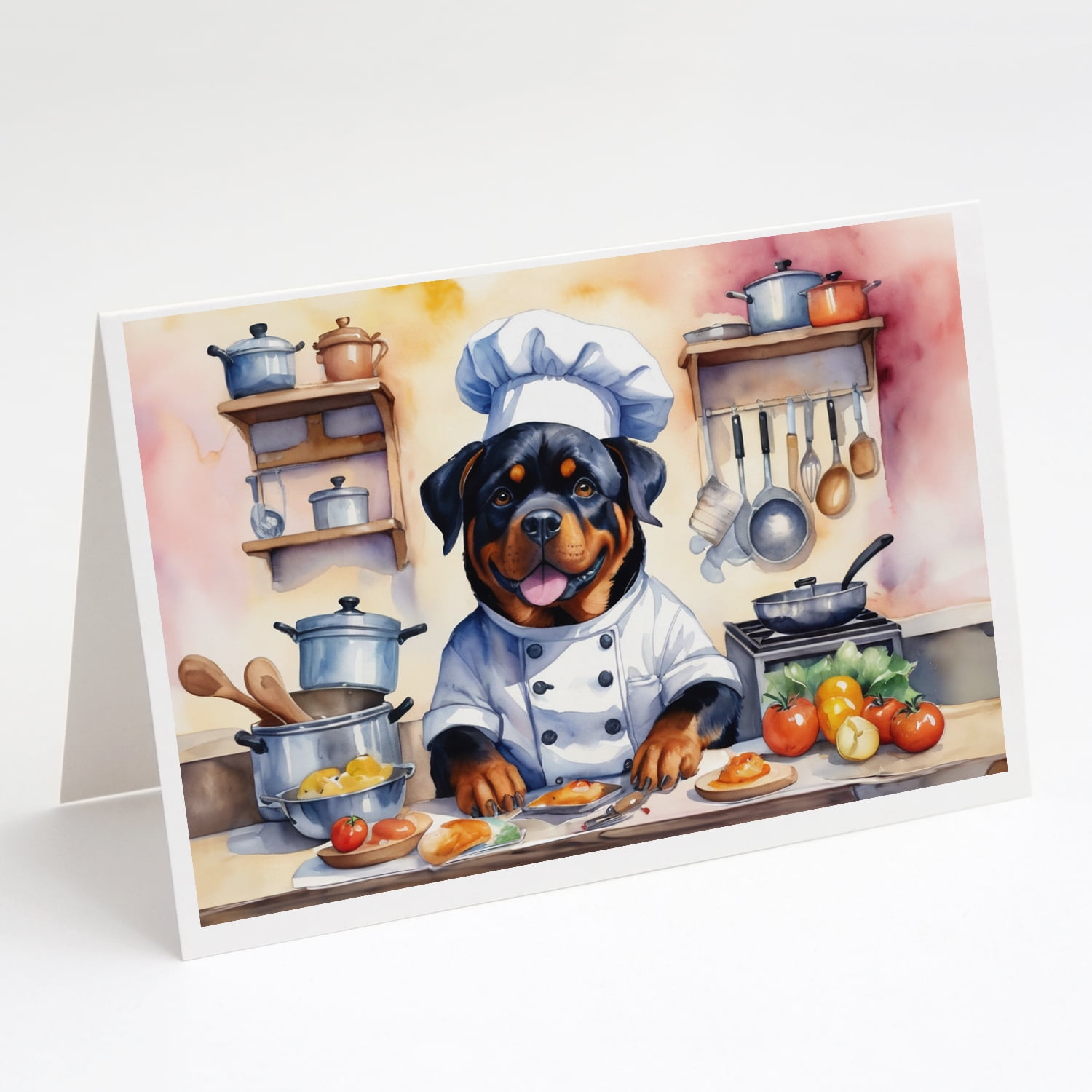 Rottweiler The Chef Greeting Cards Pack of 8 7 in x 5 in - Walmart.com