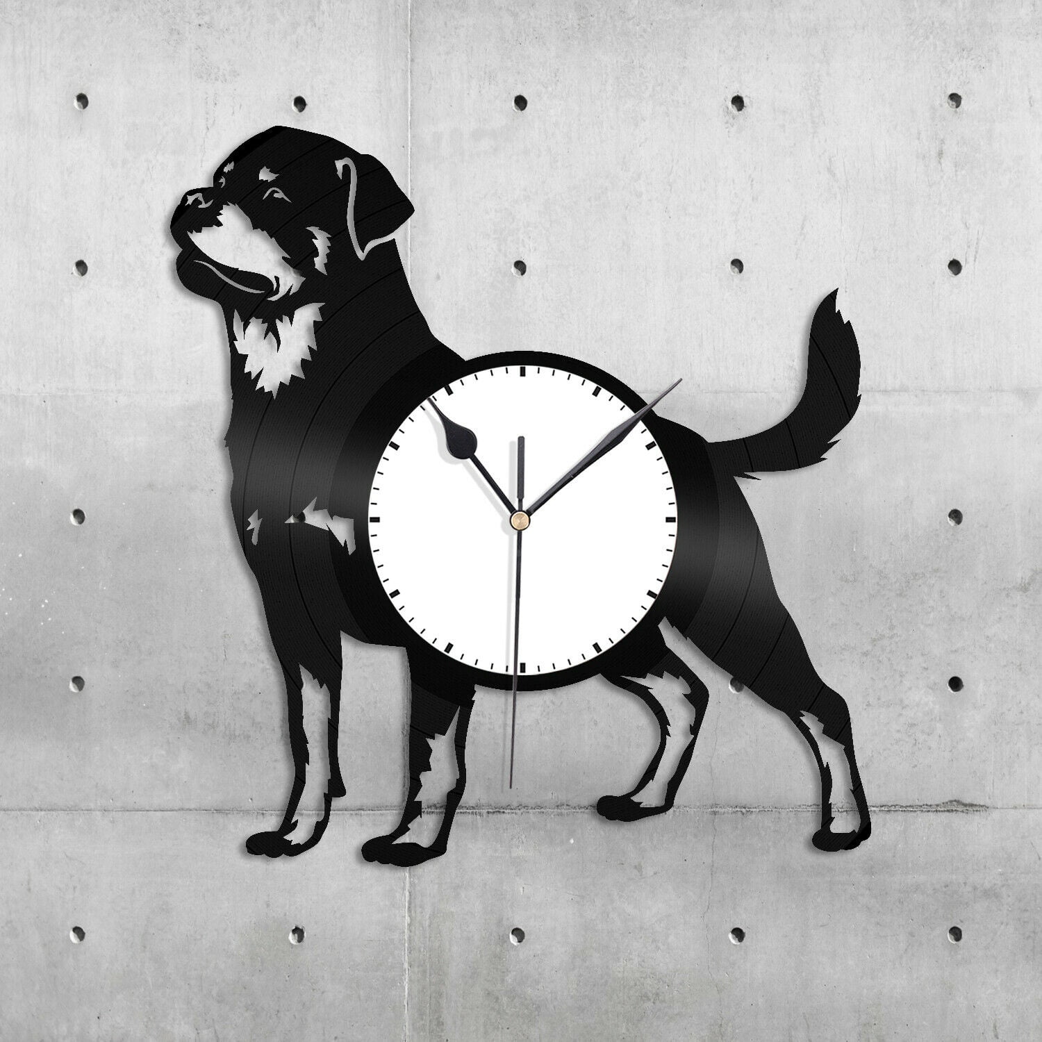 Rottweiler Vinyl Wall Clock Decorative Animals Dogs Unique Gift Room ...