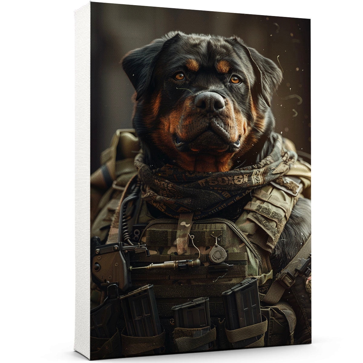Rottweiler Wall Art Soilder Dog Posters - Rottweiler Dog Canvas Wall ...
