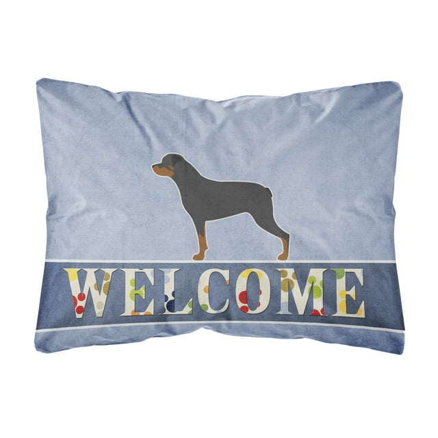 Rottweiler Welcome Canvas Fabric Decorative Pillow - Walmart.com