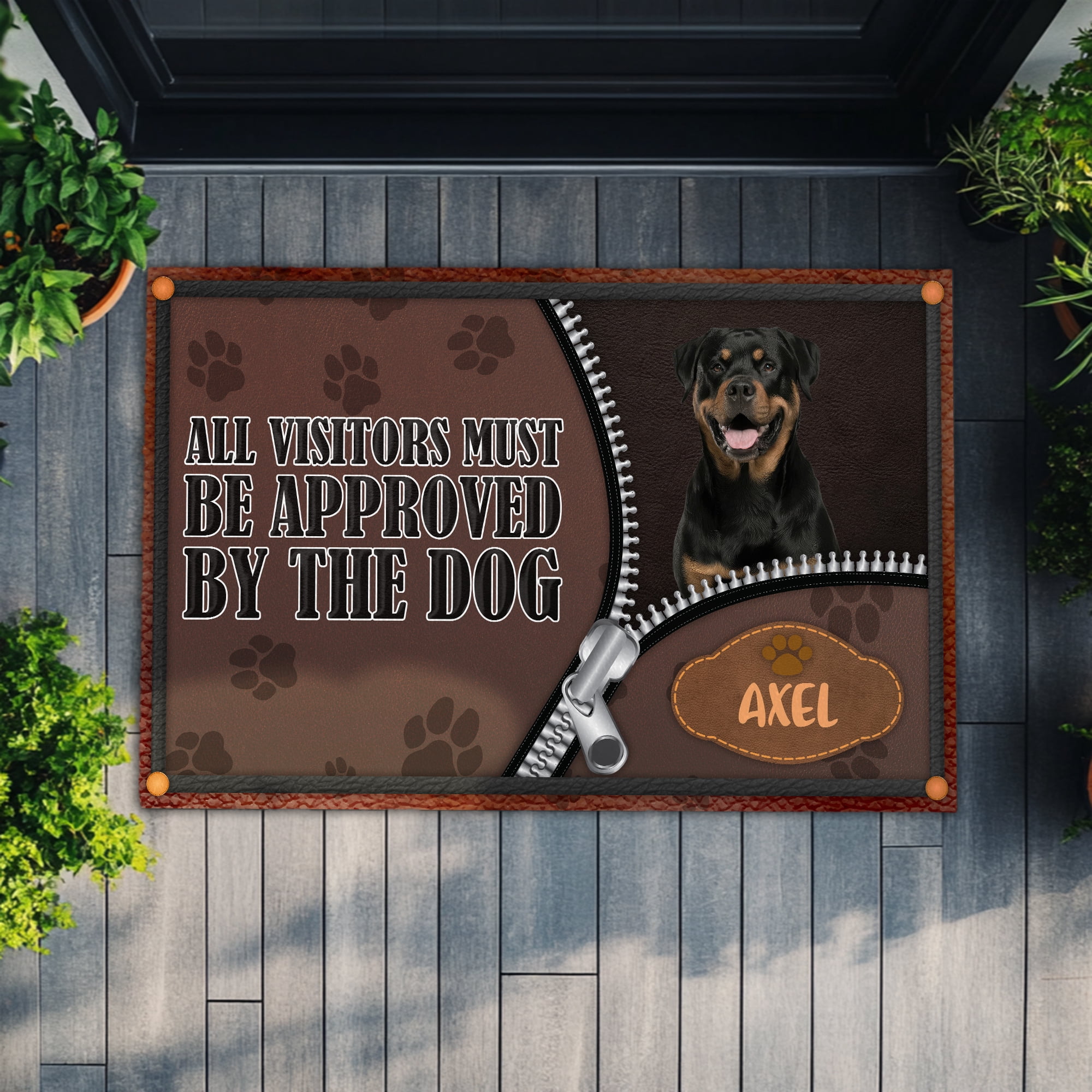 Rottweiler Welcome Doormat – All Visitors Must Be Approved by the Dog ...