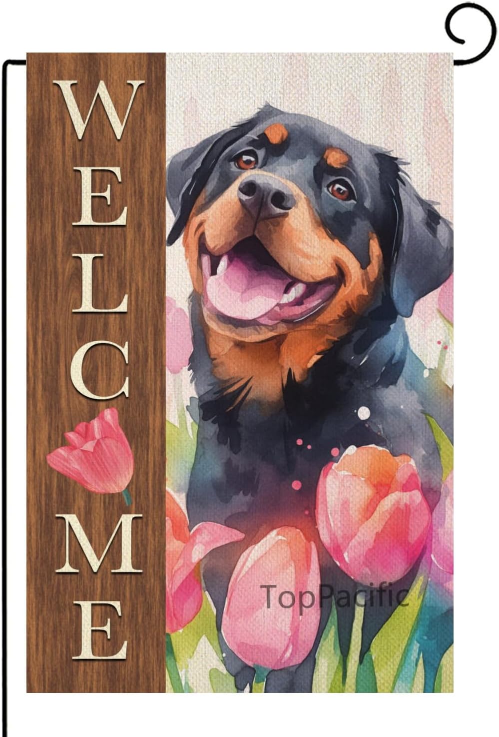 Rottweiler Welcome Garden Flag Spring Summer Tulip Garden Flag Double ...