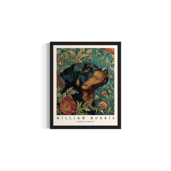 Rottweiler William Morris Dogs Art Print, Living Room Wall Art #461 ...