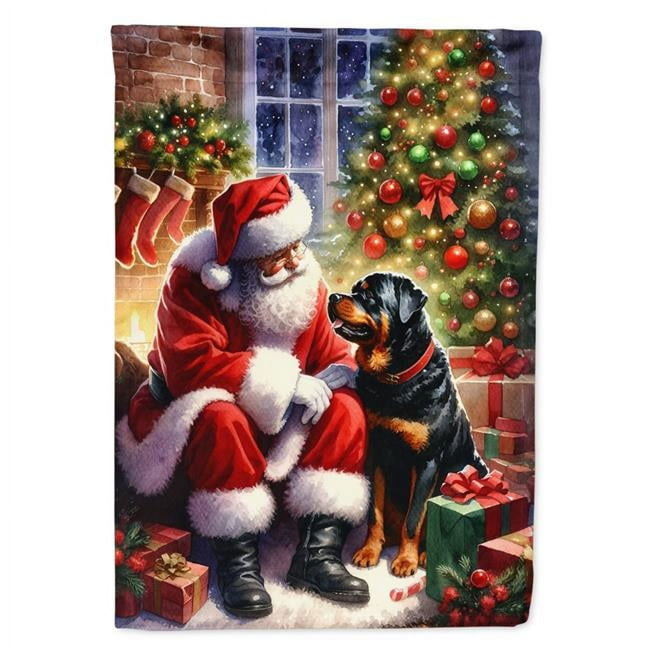 Rottweiler and Santa Claus Garden Flag - Walmart.com