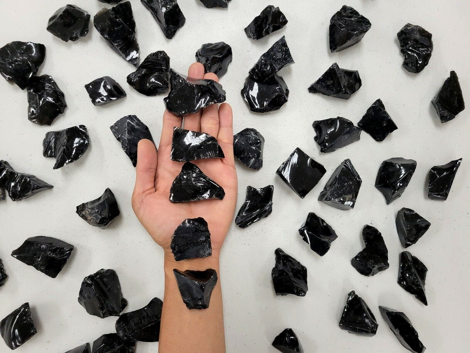 Rough Black Obsidian Crystals Stone Chunks Bulk Raw Natural Healing ...
