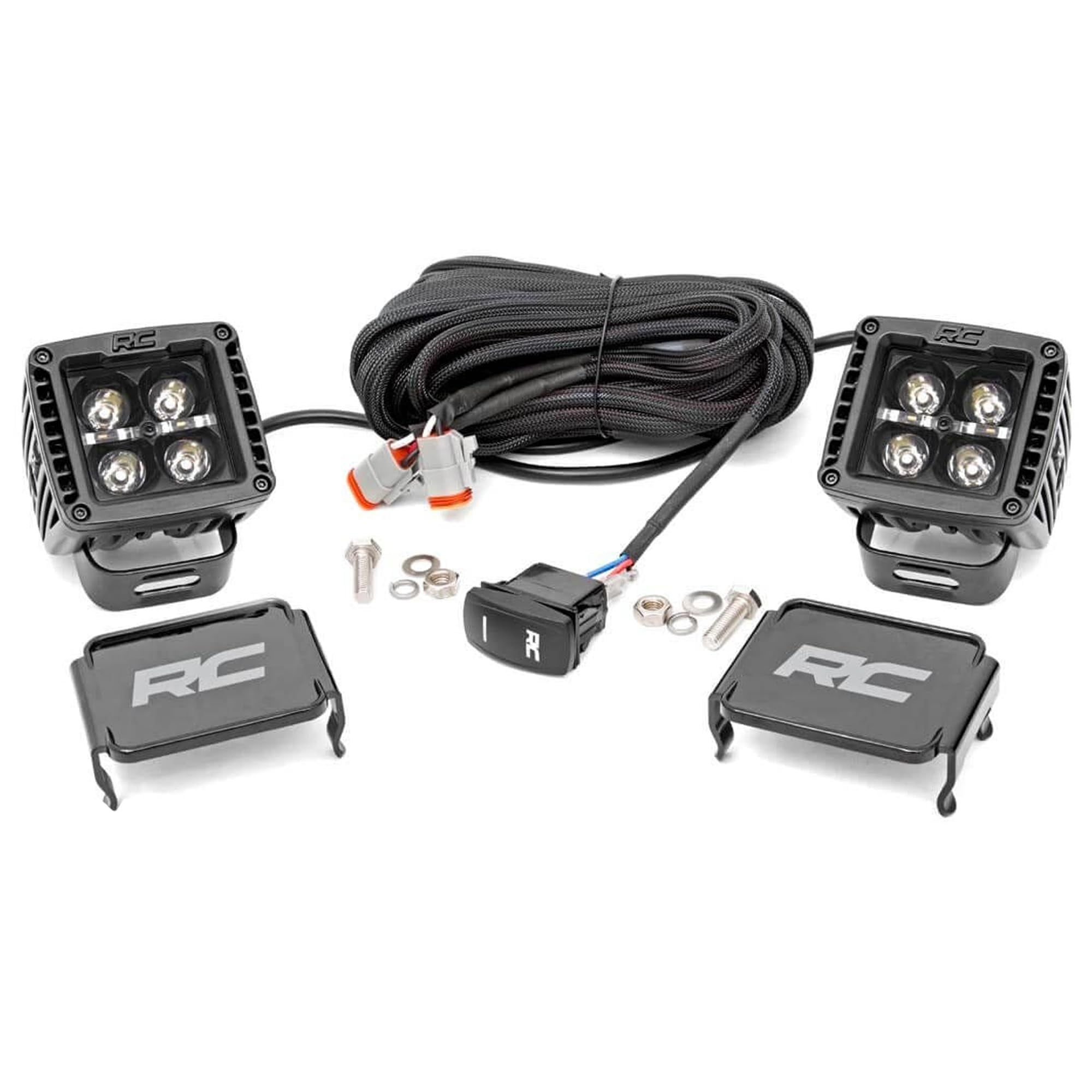 Rough Country 2" LED IFF17 Light Pods with Cool White DRL - (2) 2-inch ...