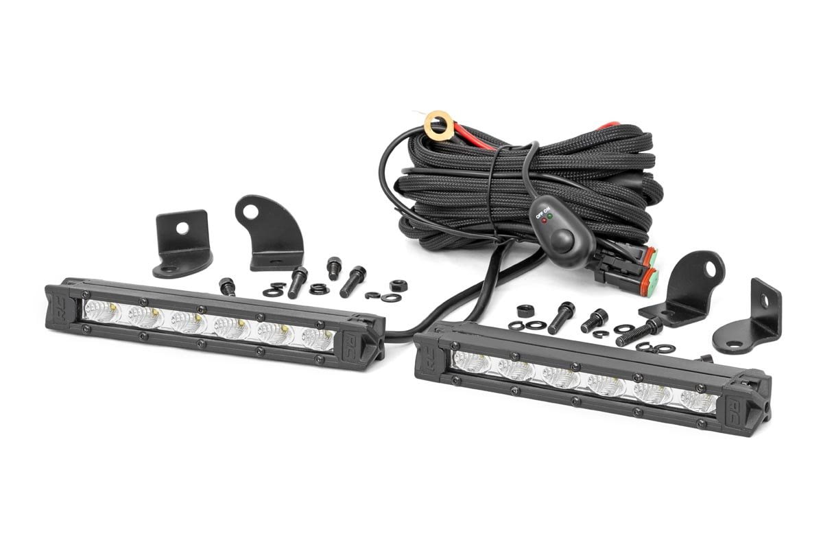 Rough Country 6" Slimline CREE LED Light Bars Chrome Series (Pair ...