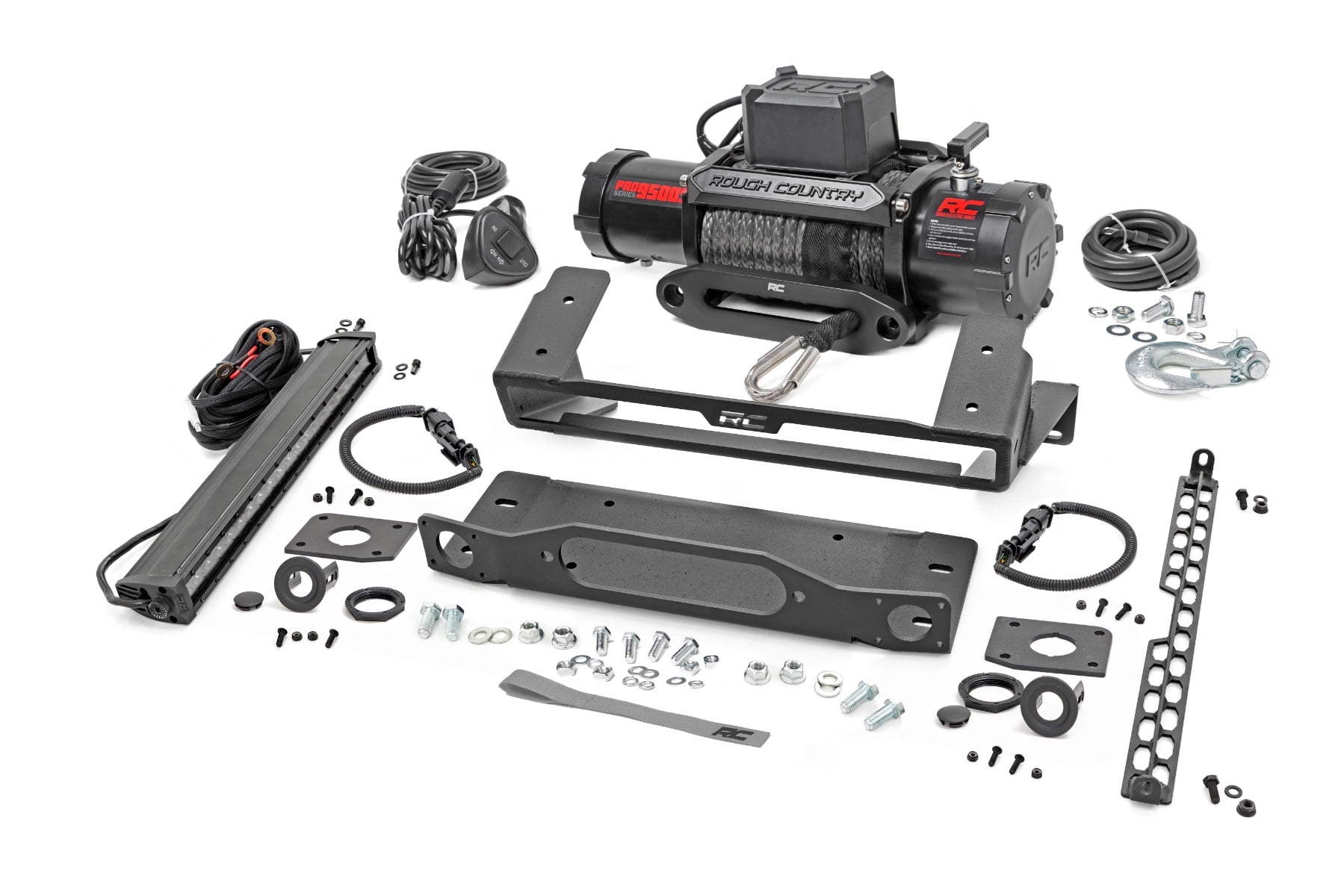 Rough Country DRL LED Winch Mount for 2021-2026 Ford Bronco | PRO9500S ...