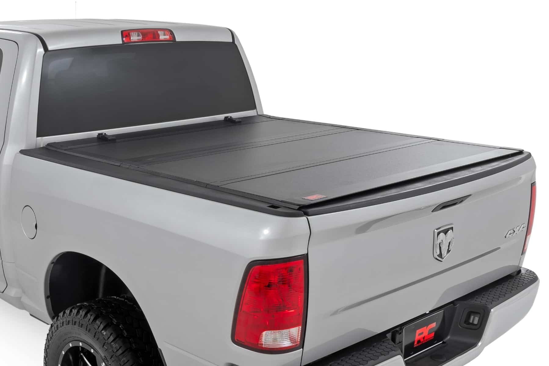 Rough Country Hard Tri-Fold Tonneau Truck Bed Cover for 2009-2018 Ram ...
