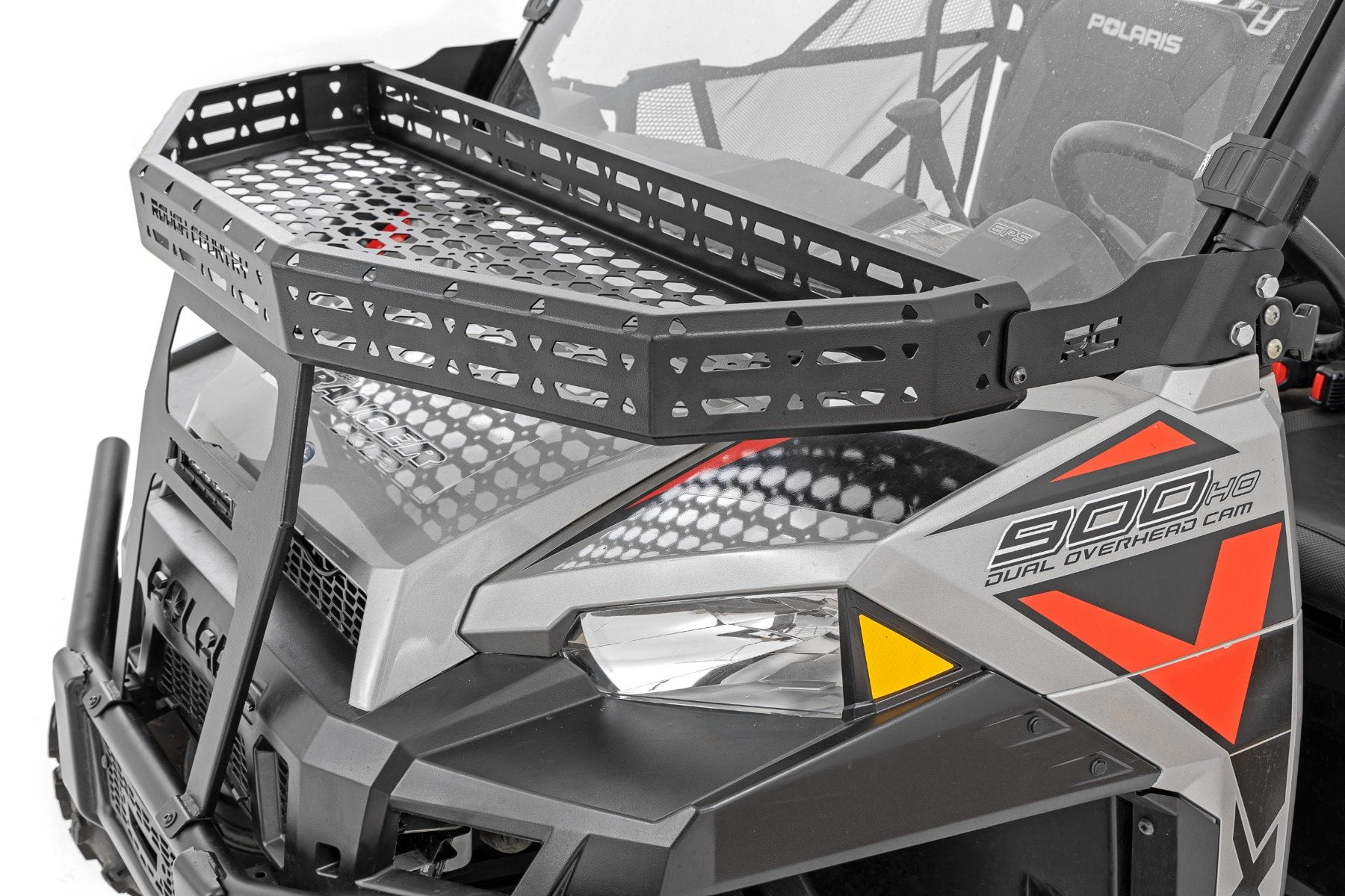Rough Country Heavy-Duty Steel Front Cargo Rack with LED Light Bar for ...