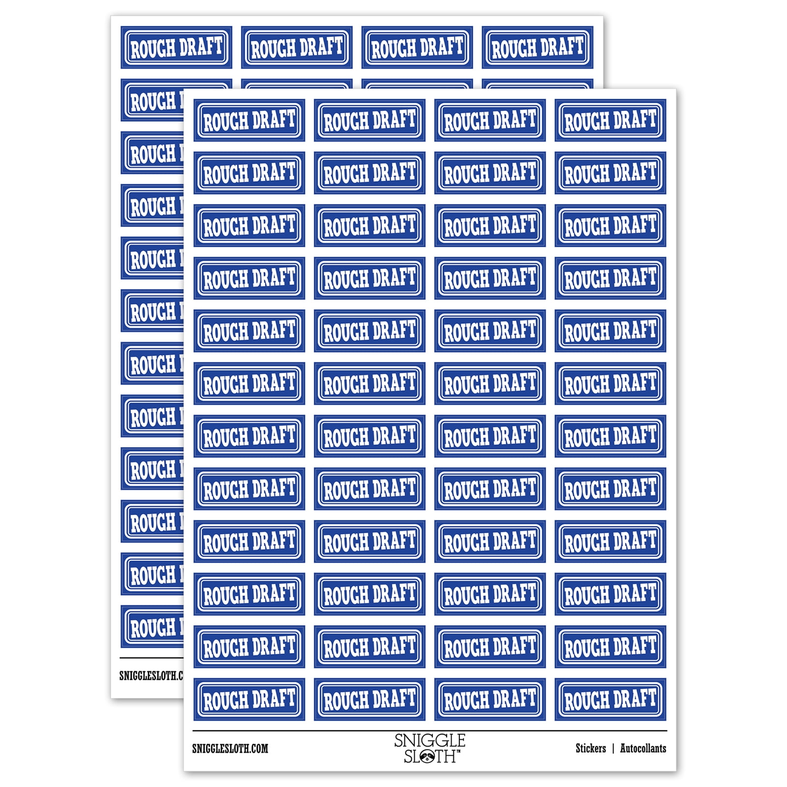 Rough Draft Double Border Sticker Set - Dark Blue - Gloss Finish - 1.25 ...