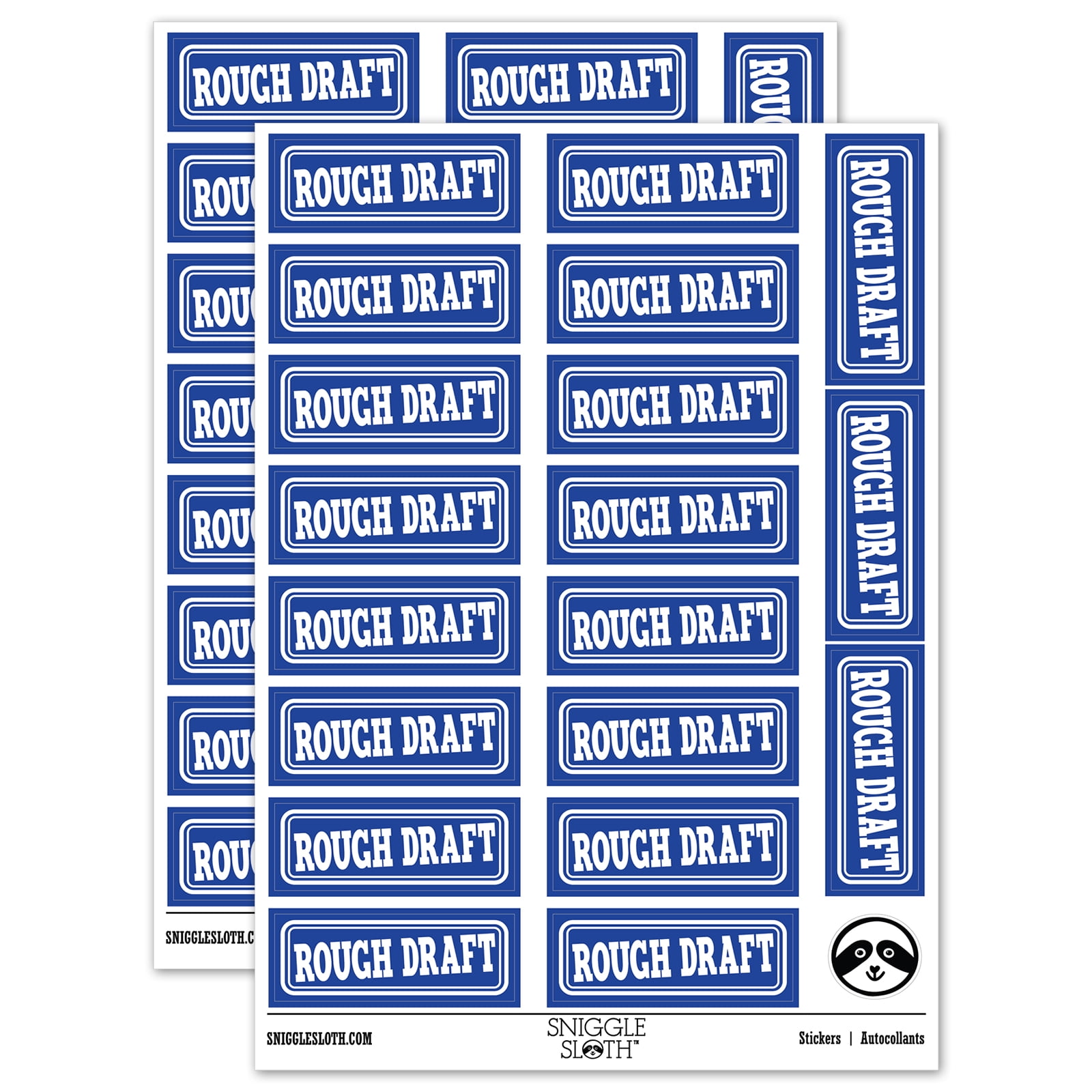 Rough Draft Double Border Sticker Set - Dark Blue - Matte Finish - 2.00 ...