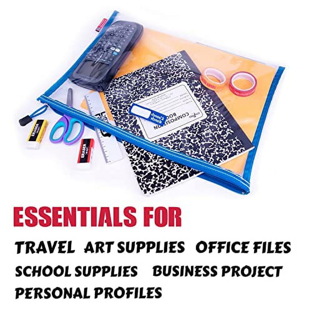 Rough Enough Plastic File Folder Clear Document Bag Pouch for A4 Paper ...