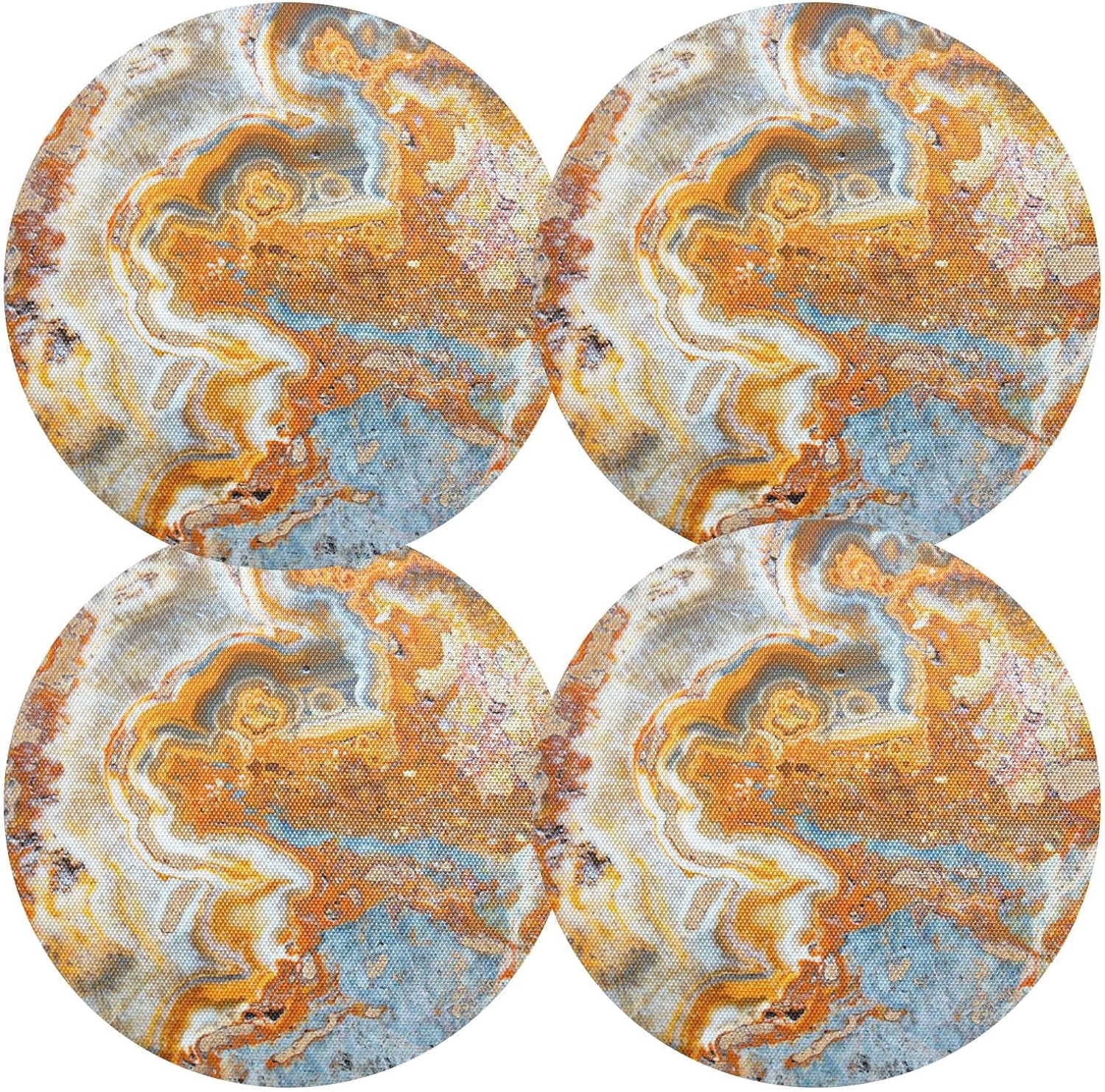 Rough Granite Stone Rock Round Place Mats Set of 4, Heat Stain ...