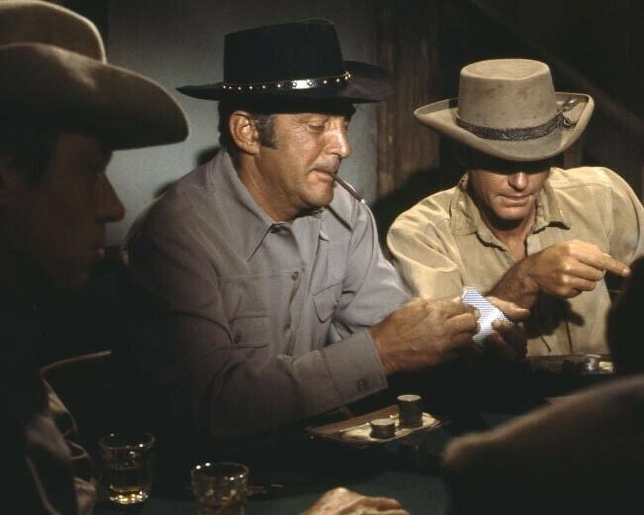 Rough Night in Jericho Dean Martin shuffles cards George Peppard 16x20 ...