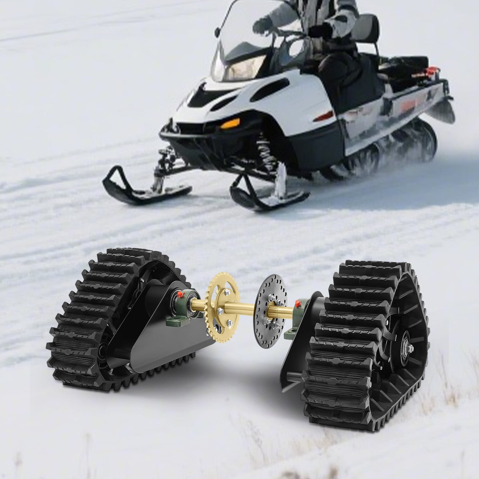 Rough Tire Surface Rear Axle Track kit with Snow Sand Tracks Black For ...