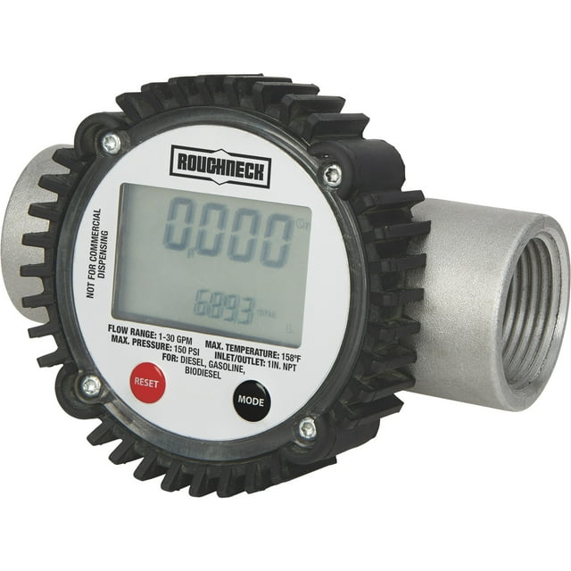 Roughneck Digital Fuel Meter, 1–30 GPM, 1in. Inlet/Outlet - Walmart.com