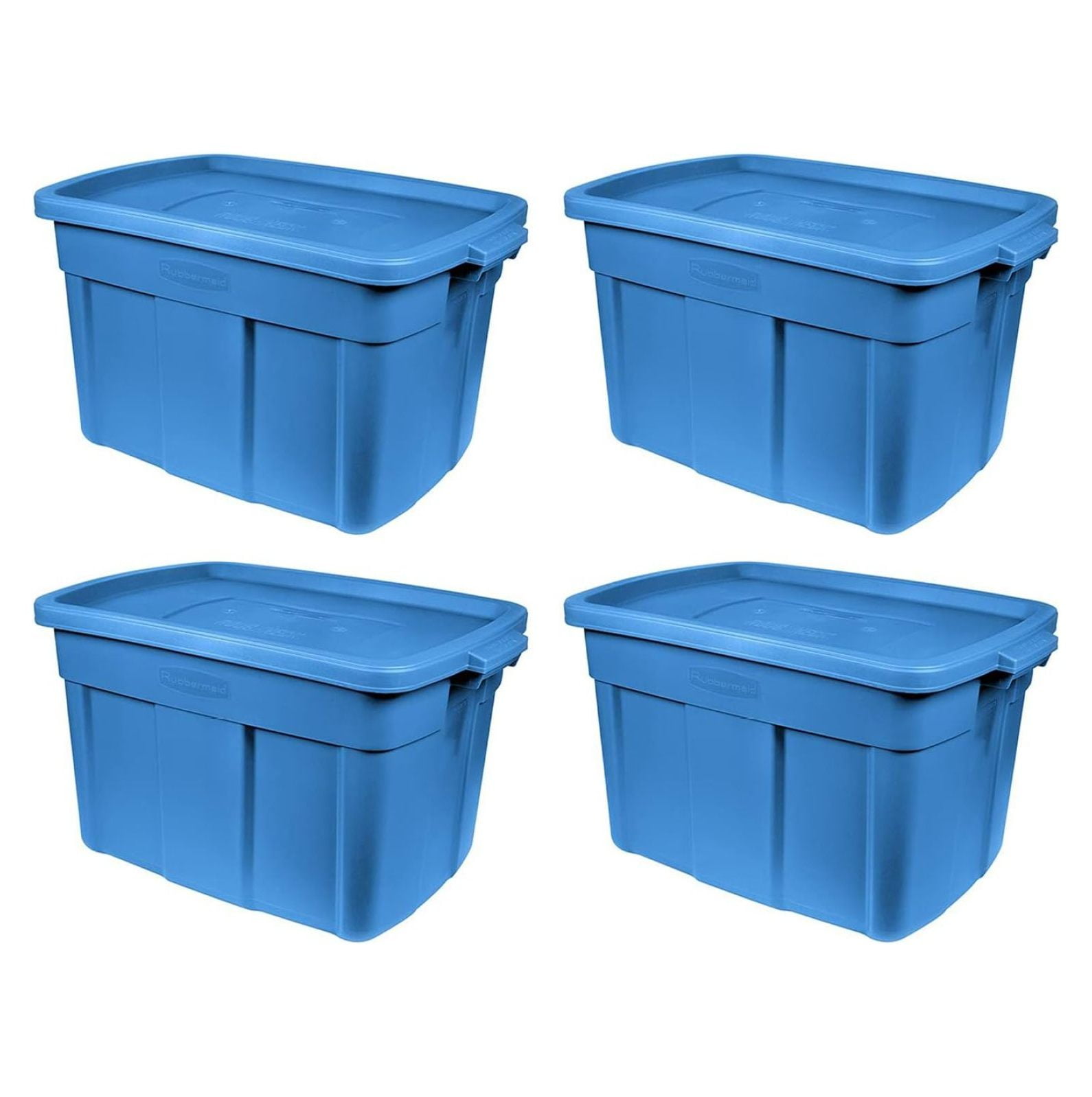 Roughneck Tote 25 Gal - 4 Pack |Made in the USA| Blue, Rugged Plastic ...