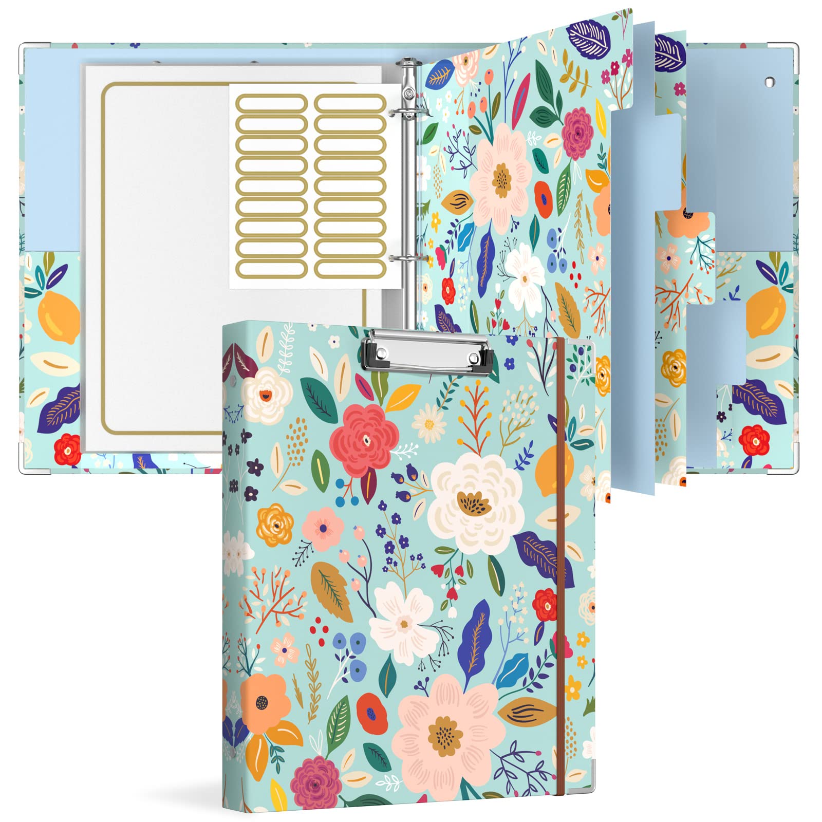 Rouidr 3 Ring Binder with clipboard, 1 inch Binder Organizer, 8.5" x 11 ...