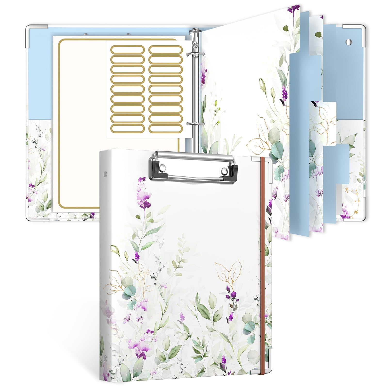 Rouidr Mini 3 Ring Binder with clipboard, 1 inch Round Binder Organizer ...