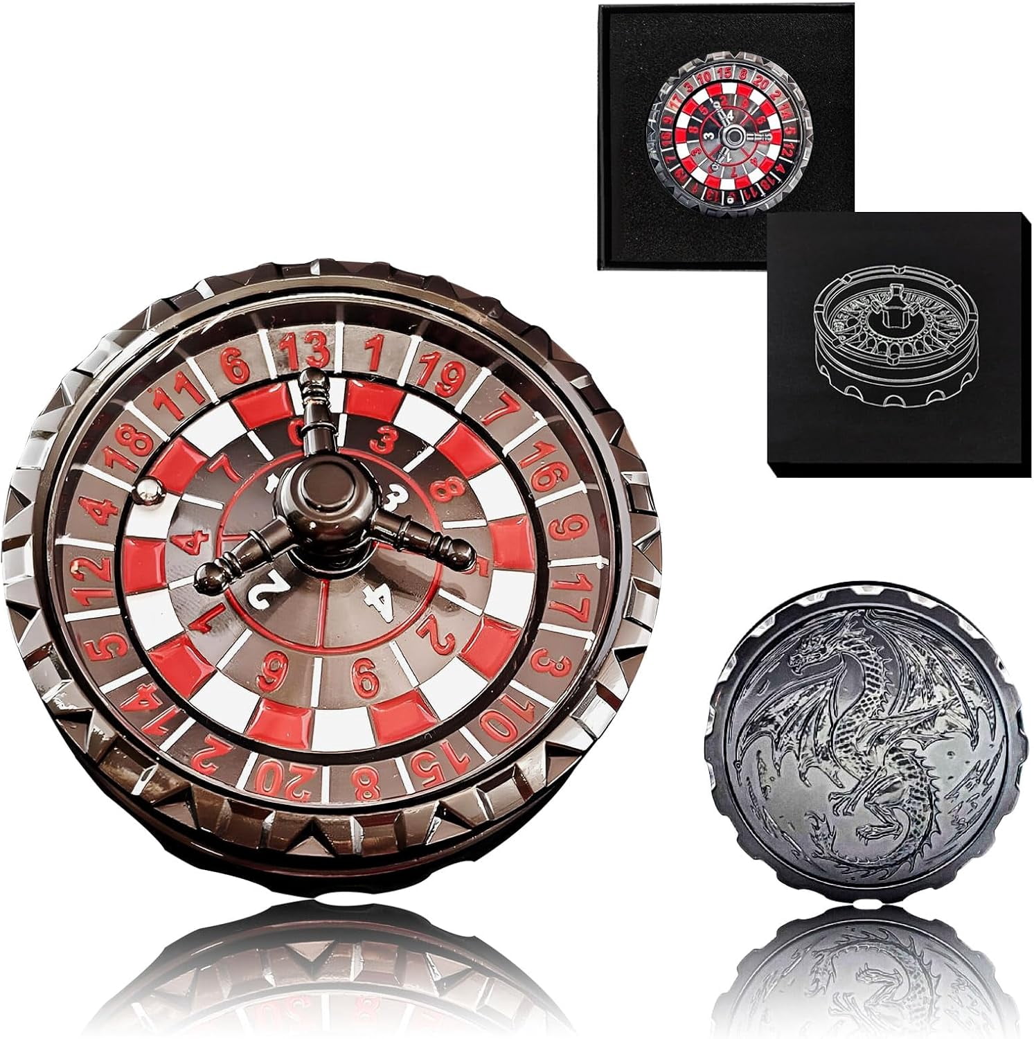 Roulette Spinner for DND Dice Set, 3-in-1 Dragon Metal D&D Dice with ...