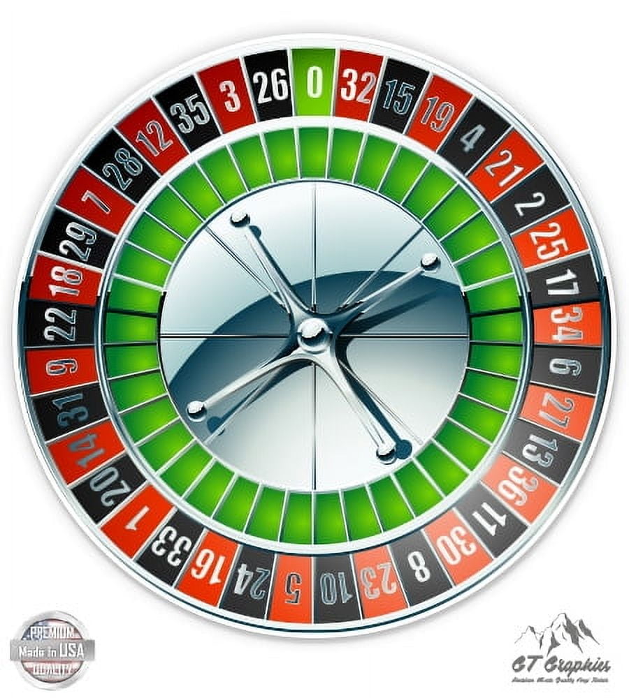 Roulette Wheel Casino - 8" Vinyl Sticker - For Car Laptop I-Pad ...