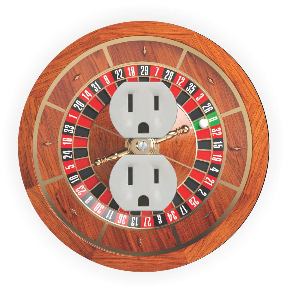 Roulette Wheel Design - Round Light Switch Plate Cover - Outlet Cover ...