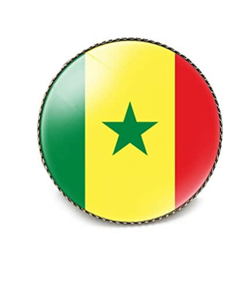 Round 1 Inch Senegal Flag Pin International Travel Brooch Metal and ...