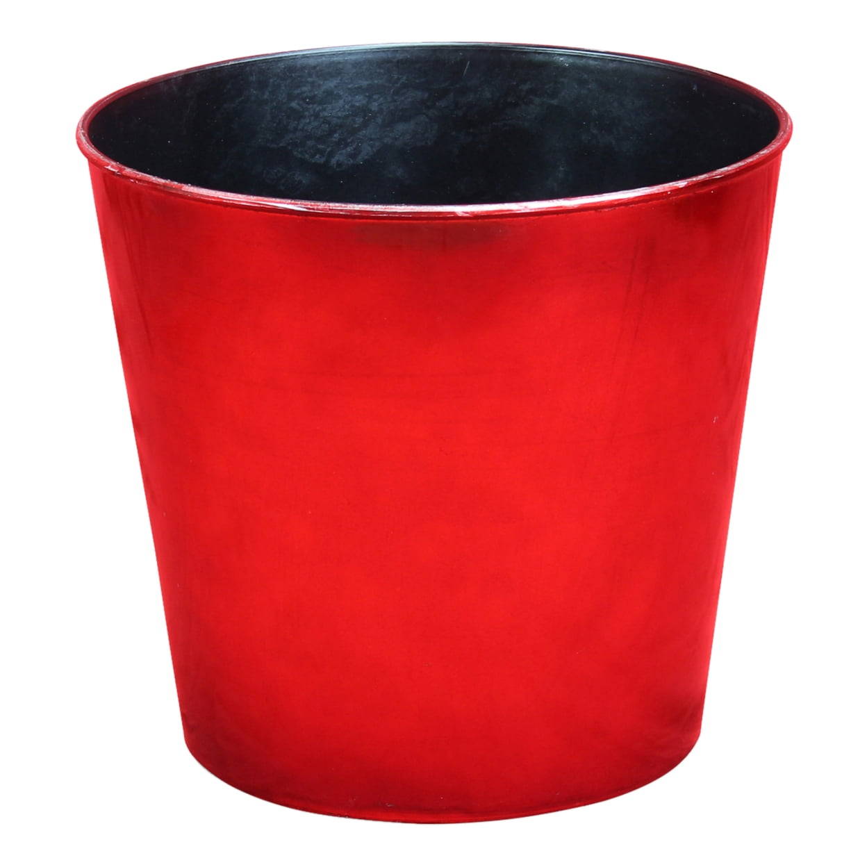 Round, 10.5" shiny red planter with a tapered body - Walmart.com