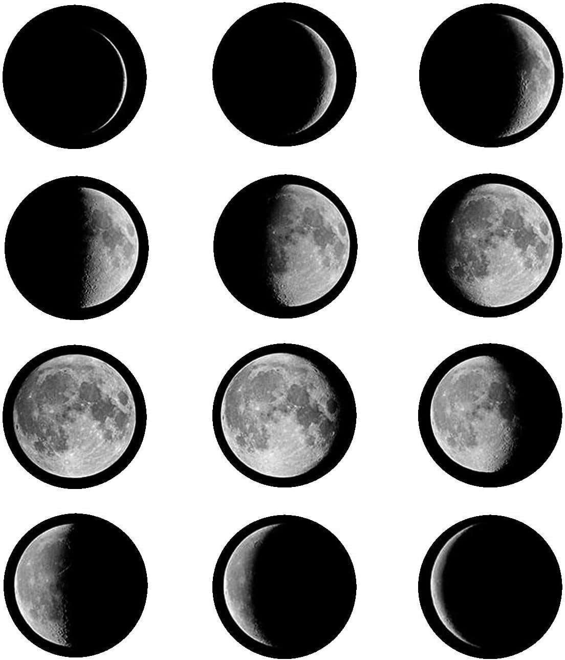 Round (15 Per Sheet) - Moon Phases Solar System Planets Birthday ...