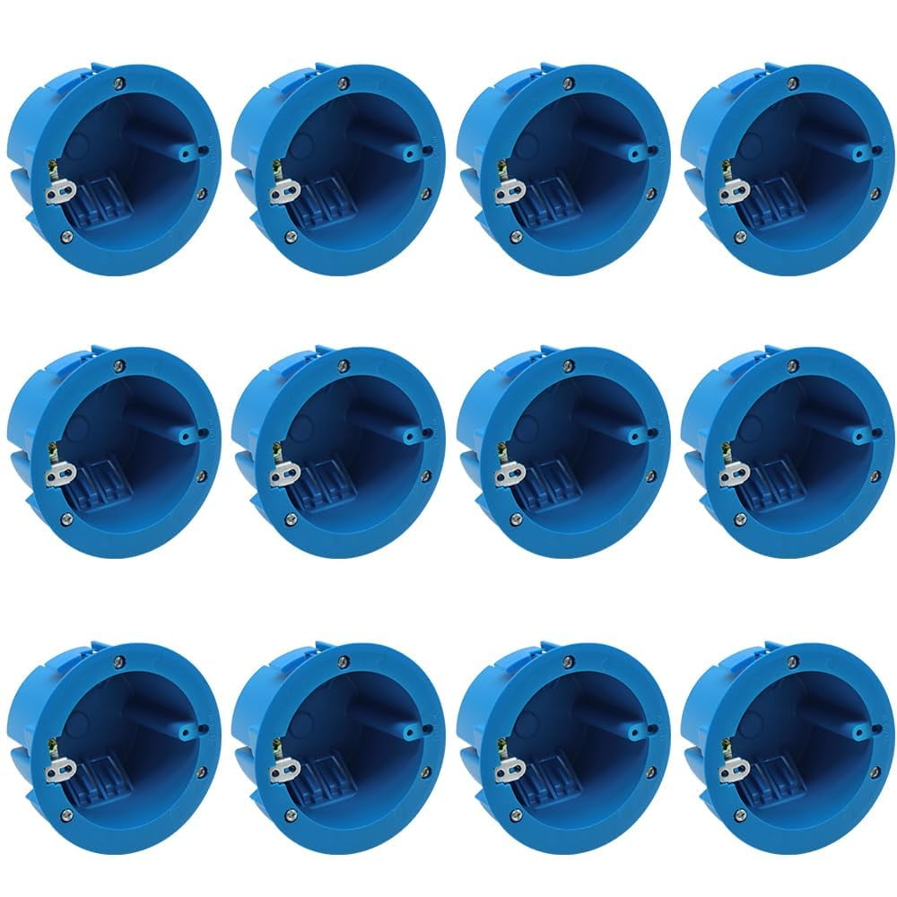 Round 18 Cubic Inch Outlet Box, PVC Old Work Round Electrical Ceiling ...