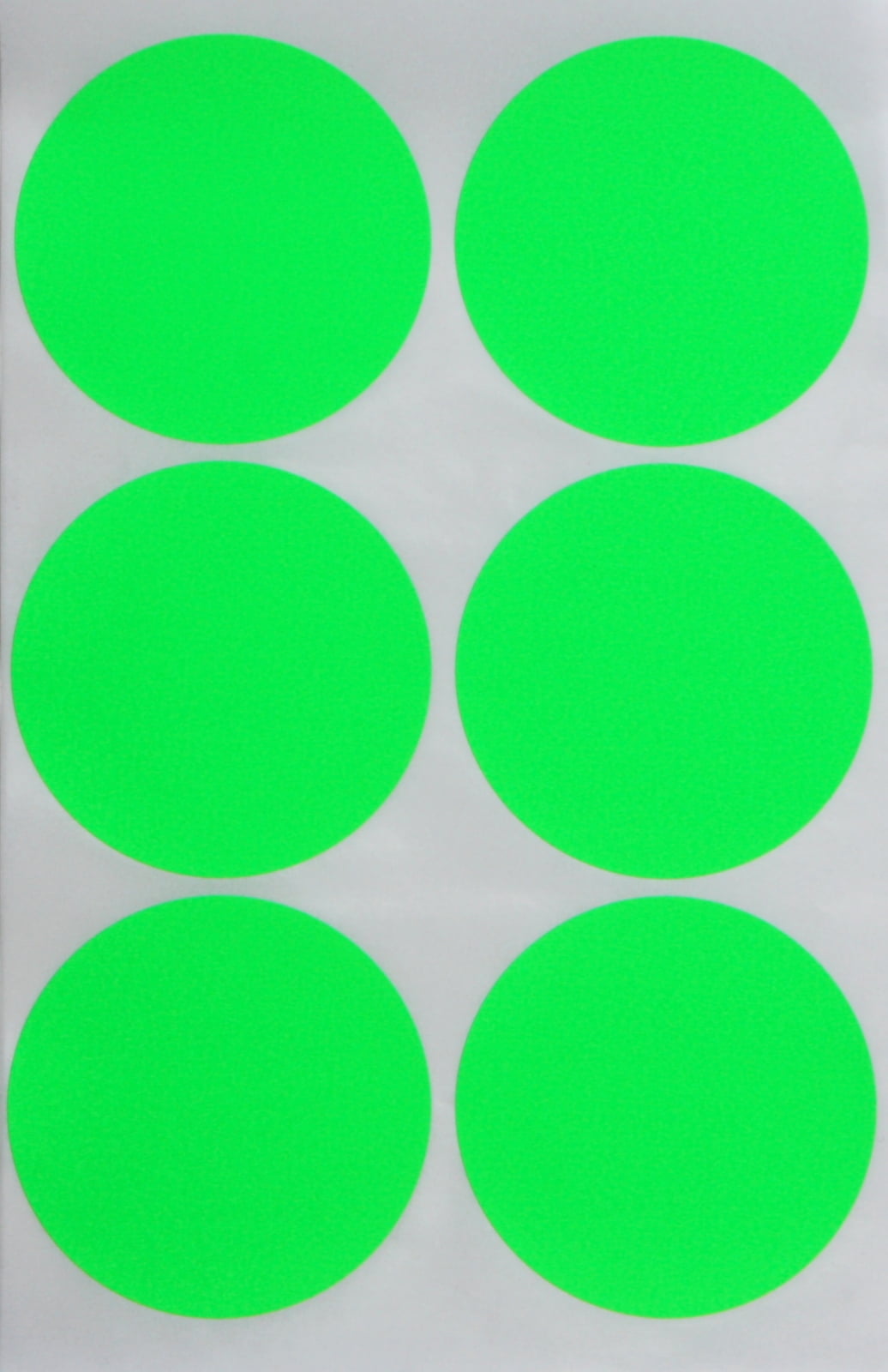 Royal Green Large 2" Peel Stick Neon Green Dot Stickers, Permanent ...