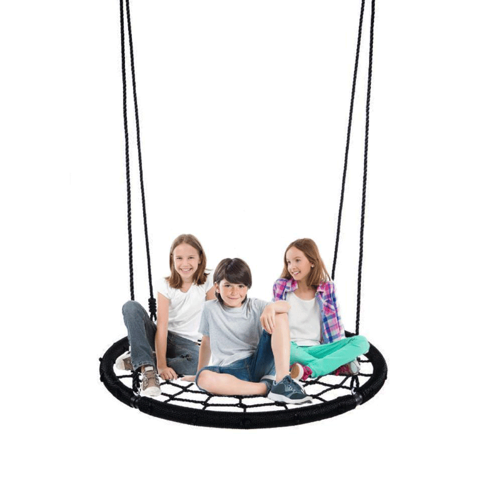 Round 40'' Spider Web Tree Swing Net Swing Platform Rope Swing ...