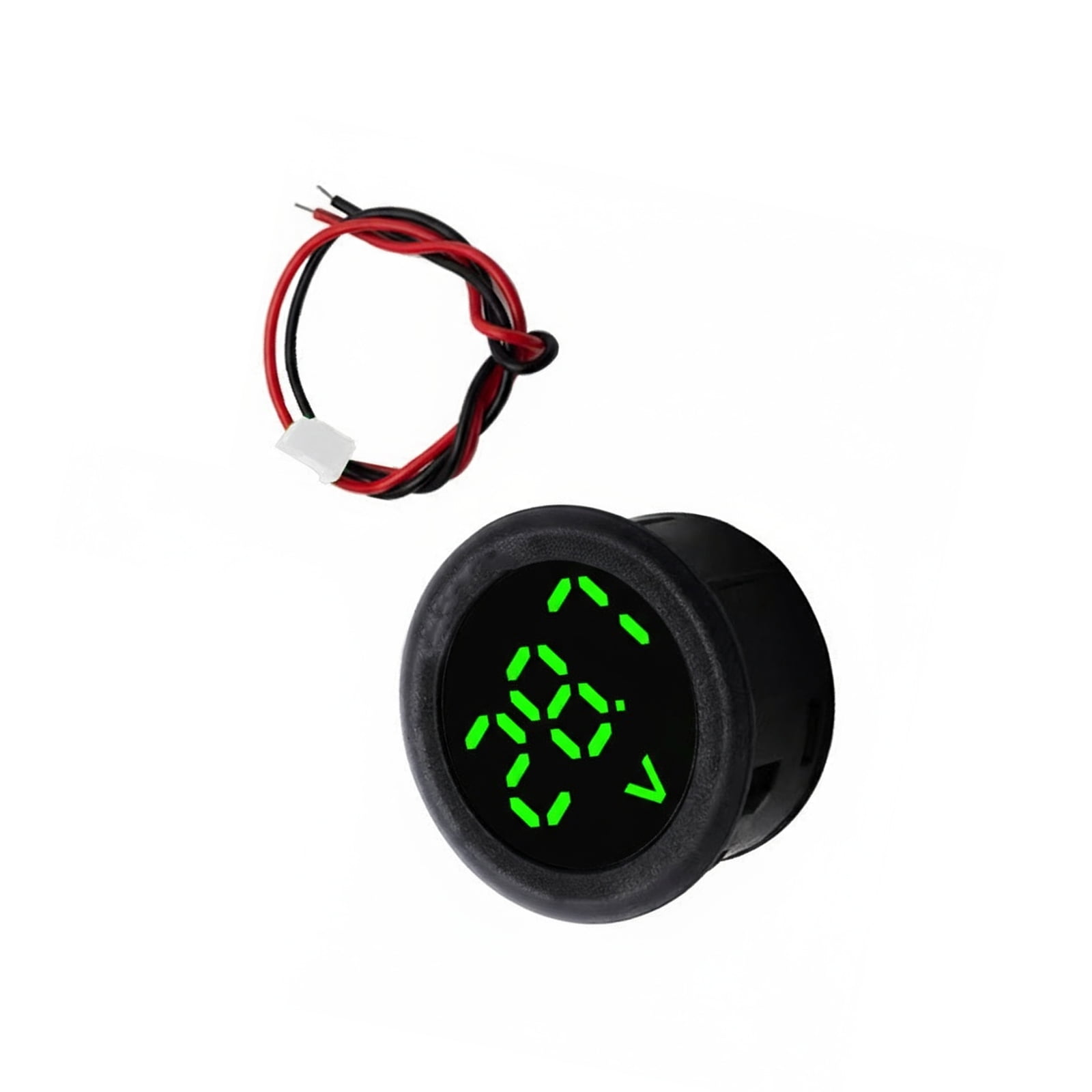 Round 5-100V LED Digital Display Circular Two Wire Voltmeter Digital ...