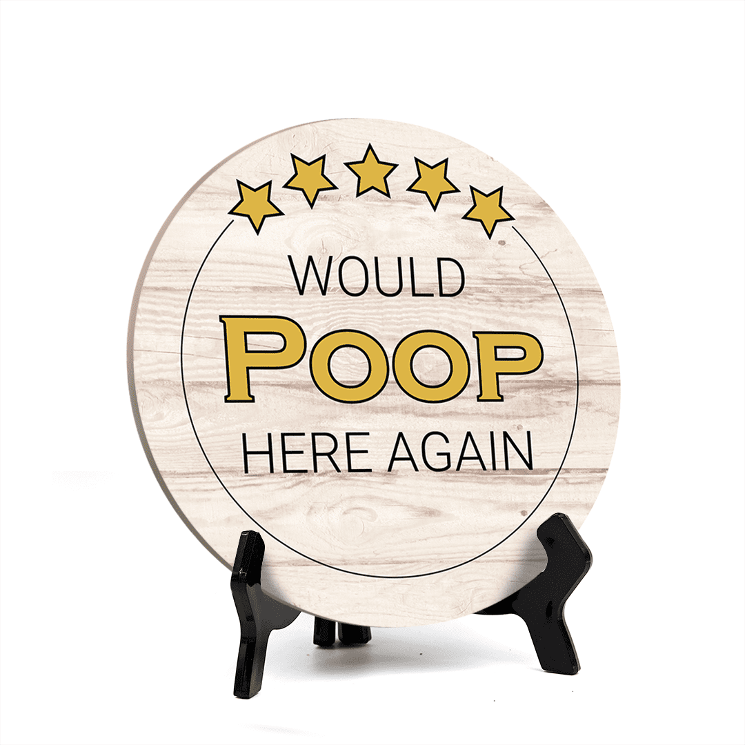 Round 5 Star Review Would Poop Here Again, Light Wood Color Bathroom ...