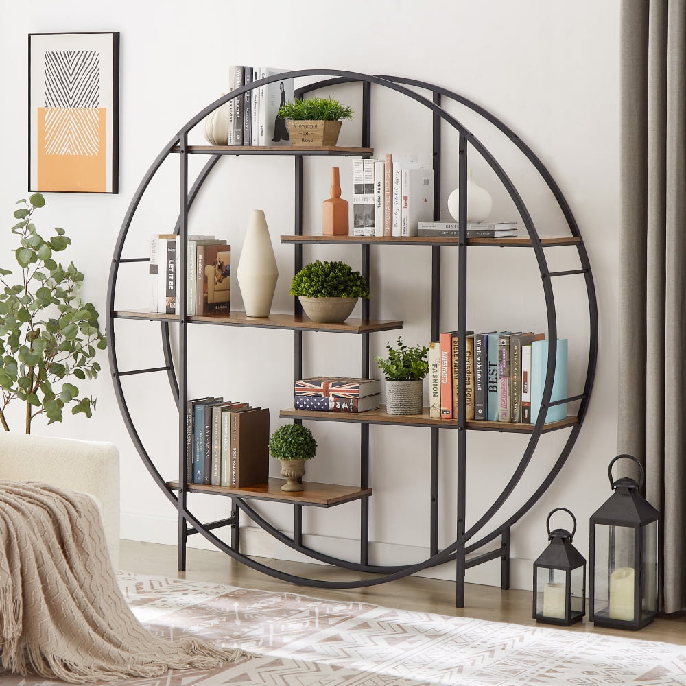 Round 5-Tier Metal Plant Stand bookcase storage rack, Cosymart Indoor ...