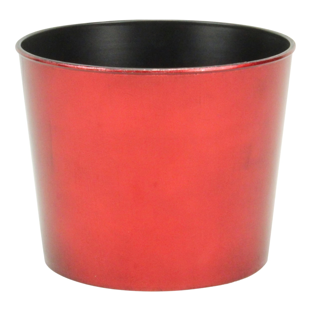 Round, 7" shiny red planter with a tapered body - Walmart.com