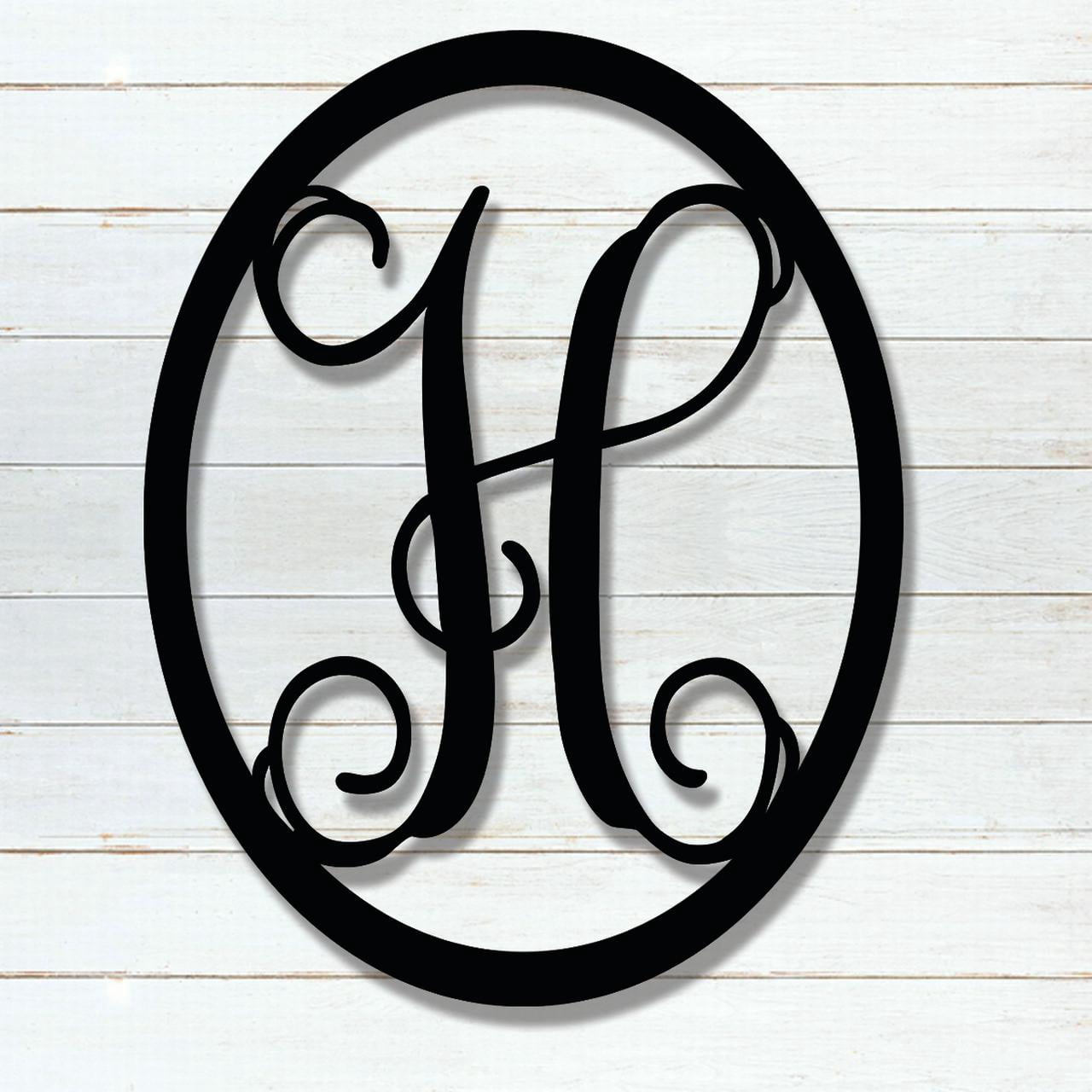 Round-A-Bout Single Letter Metal Monogram - Black 20" H - Walmart.com