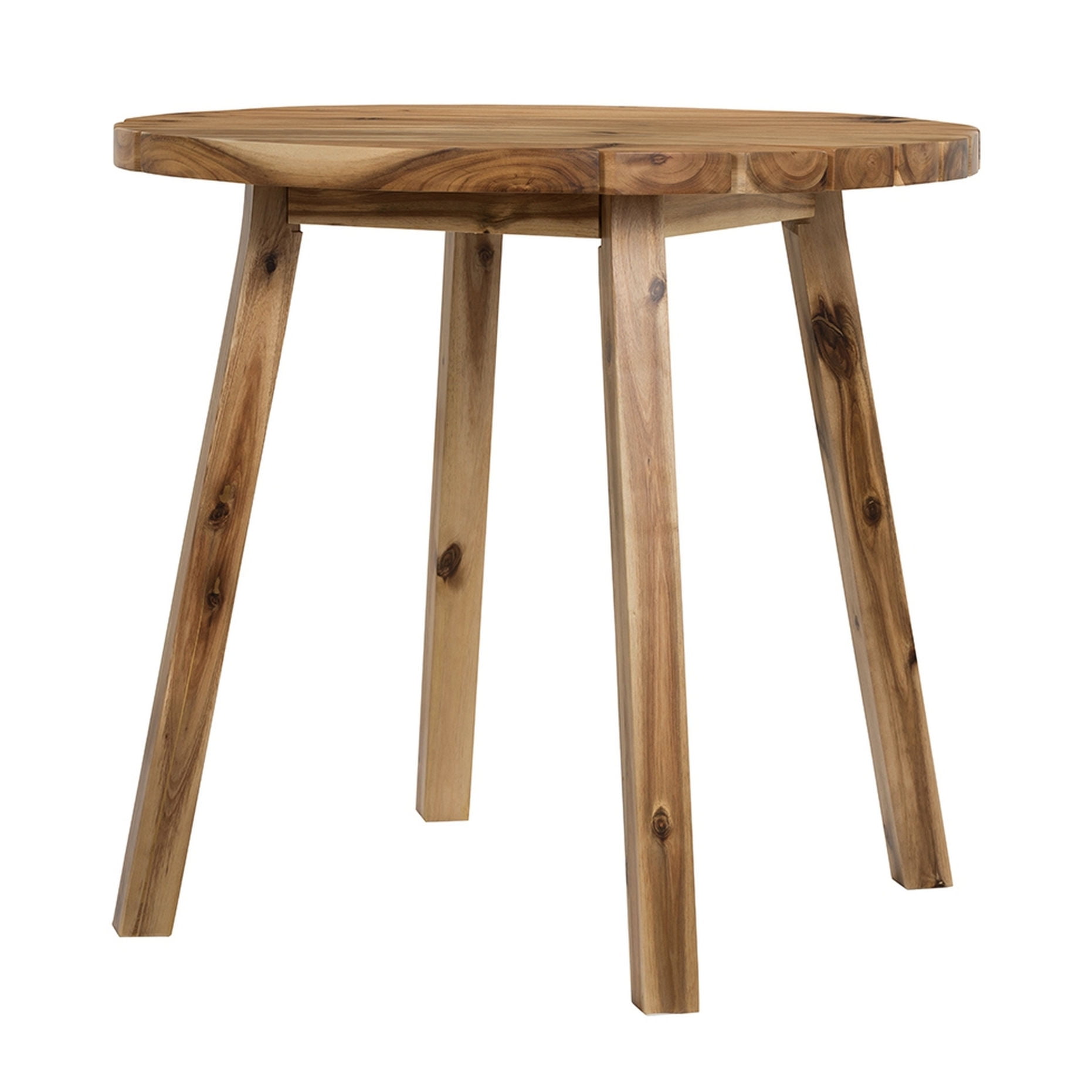 Round Acacia Wood Dining Table | Good for Indoor Family Dinners | Solid ...