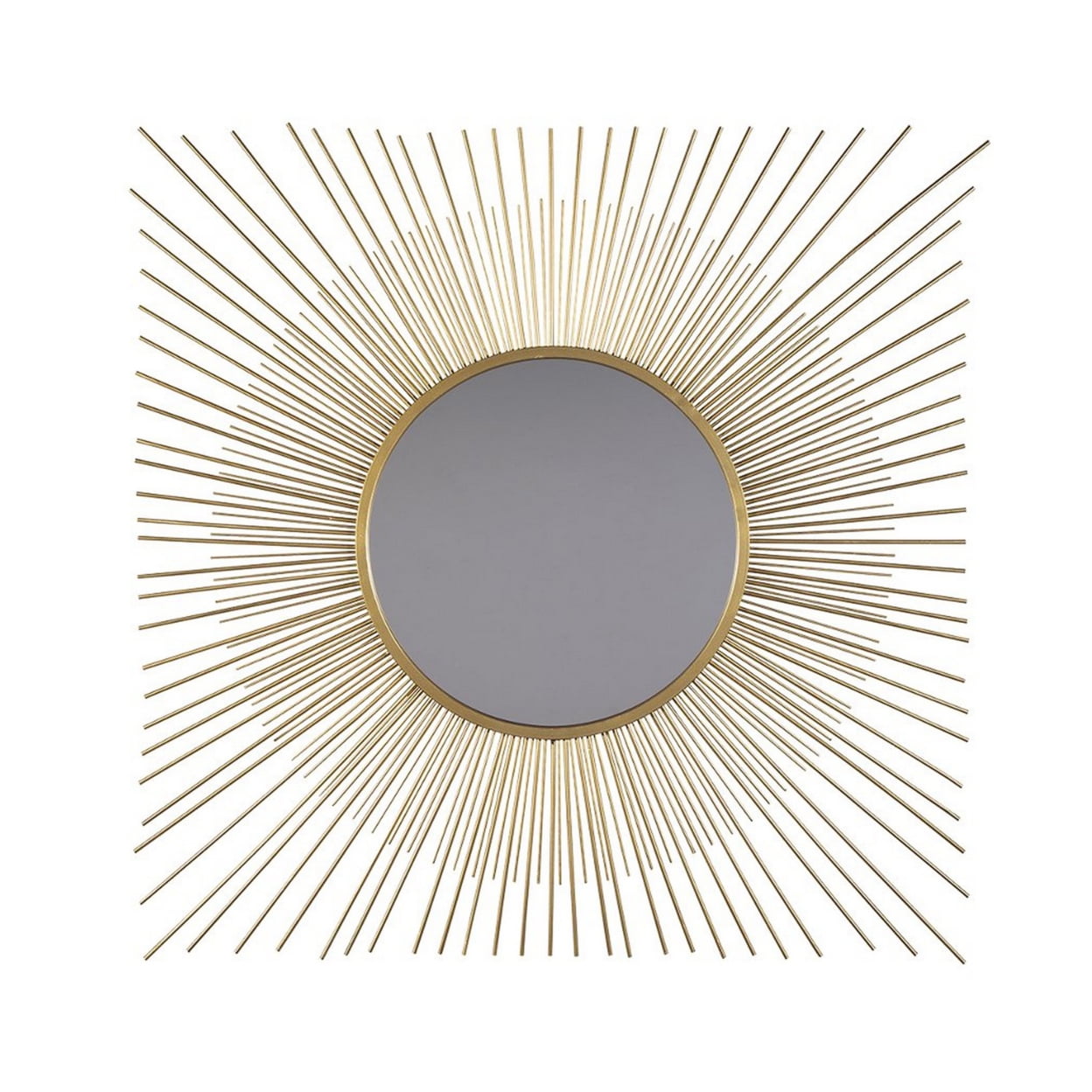 Round Accent Mirror with Sunburst Design Gold and Silver - Saltoro ...