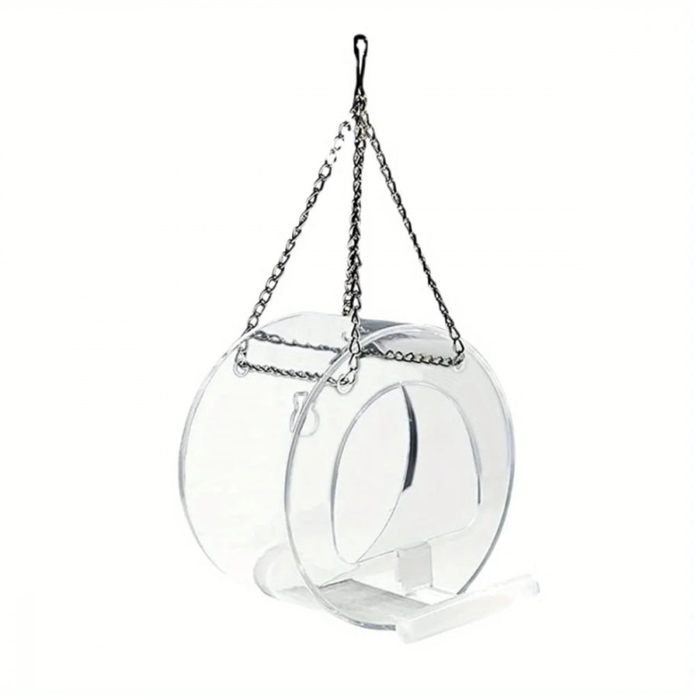 Round Acrylic Bird Feeder Courtyard Hanging And Bird Feeder With ...